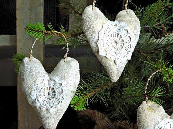 Primitive Valentine Hearts Romantic Rustic by TreasuredPrimitives