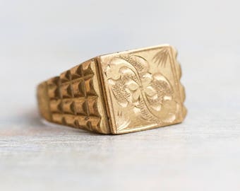 Mens signet ring | Etsy