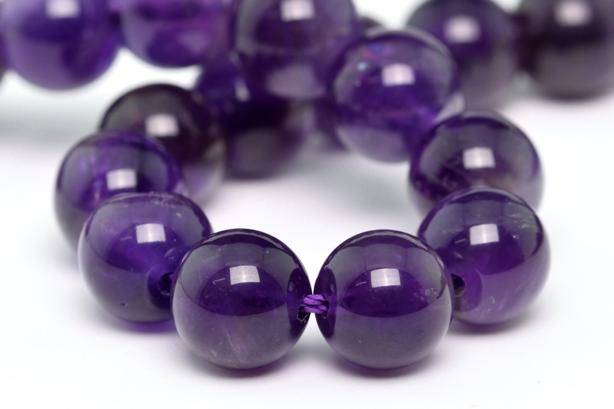 8MM Amethyst Beads Grade AA Genuine Natural Gemstone Half