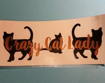 Crazy Cat Lady Funny Vinyl Window Decal Stickers Car Truck