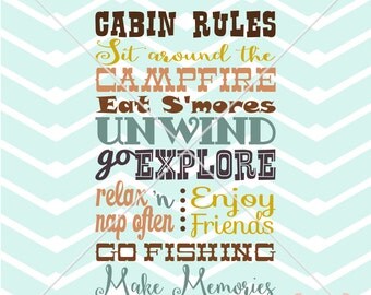 Camp rules svg | Etsy