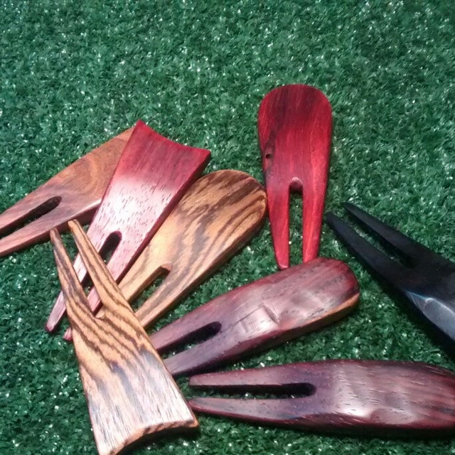 Handcrafted exotic wood divot repair tools by ExoticWoodDivotTools