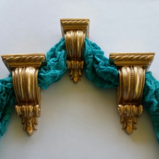 Wall Mirrors Sconces Curtain Rod Holders and by GoldLeafGirl