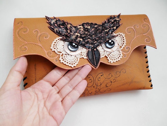 Owl leather bagOwl handbagCamel bagOwl loversOwl