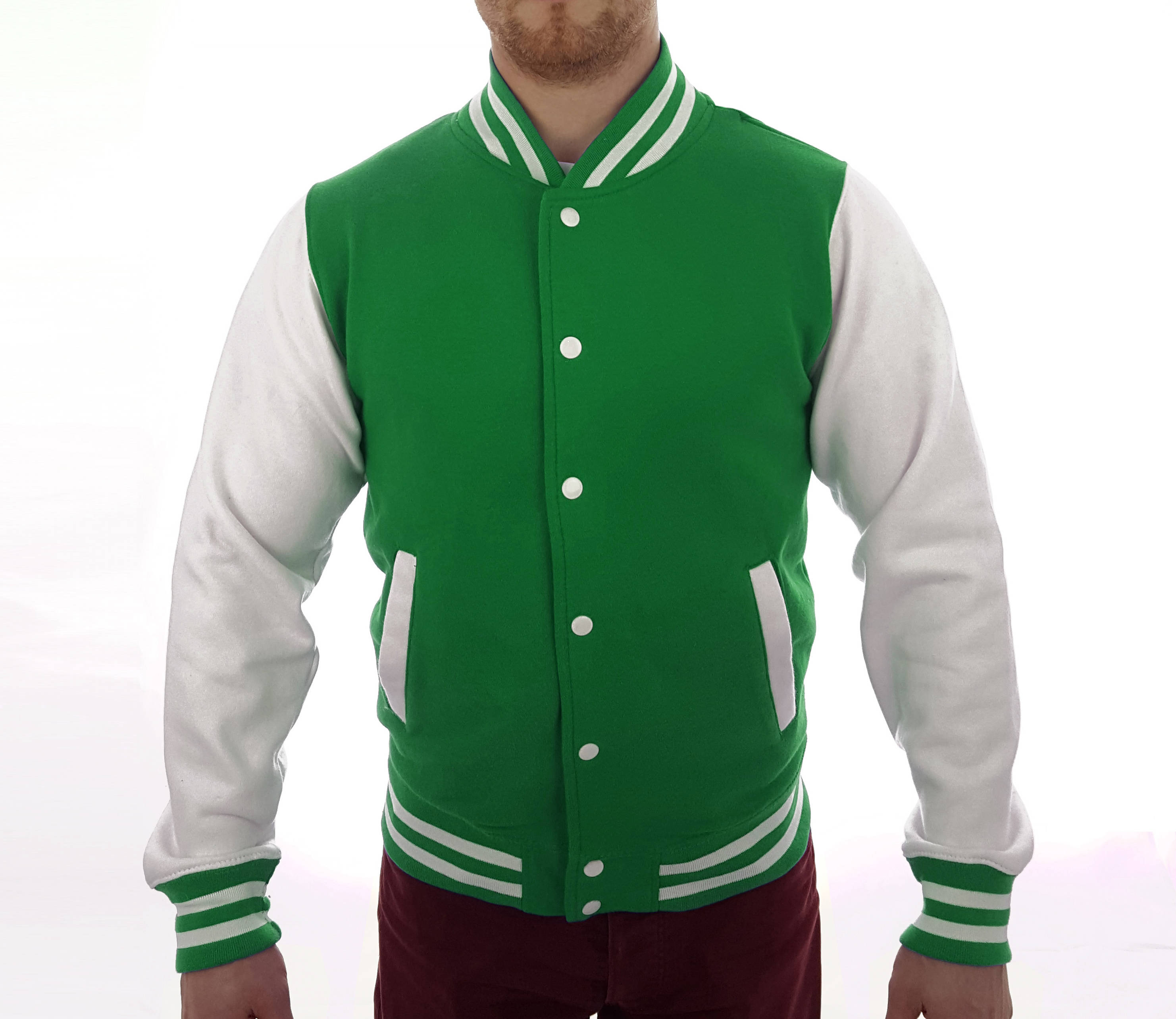 Kelly Green Varsity Jacket Blue Jade Letterman Coat Baseball