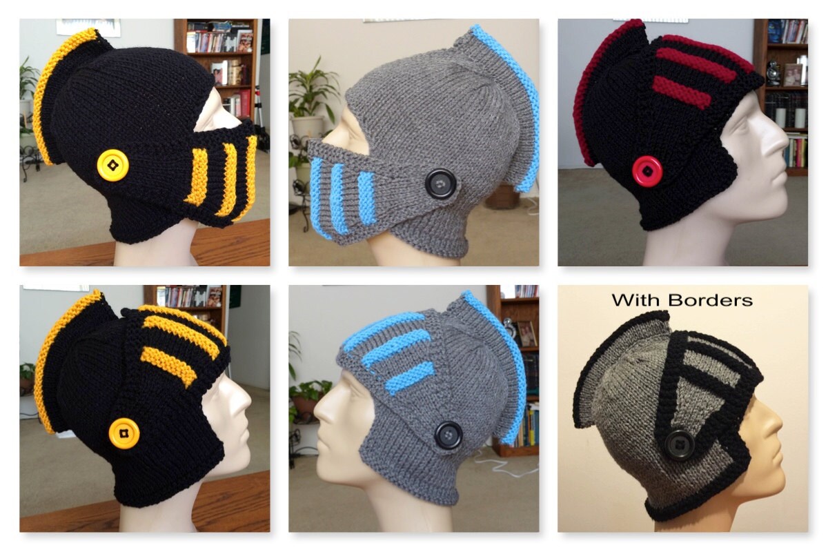 knitted knight hat knitted knight helmet by StrandsAndCrafts