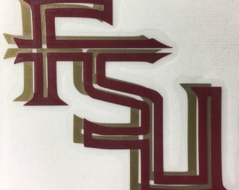 Monogram Chevron FSU Vinyl Decal