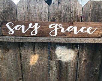 Say grace sign | Etsy