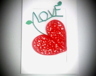 Quilled love card | Etsy