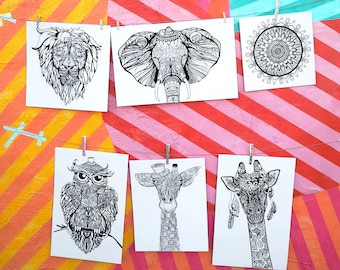 Giraffe zentangle | Etsy