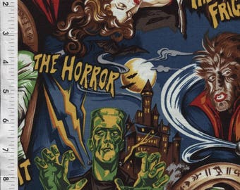 Horror movie fabric | Etsy