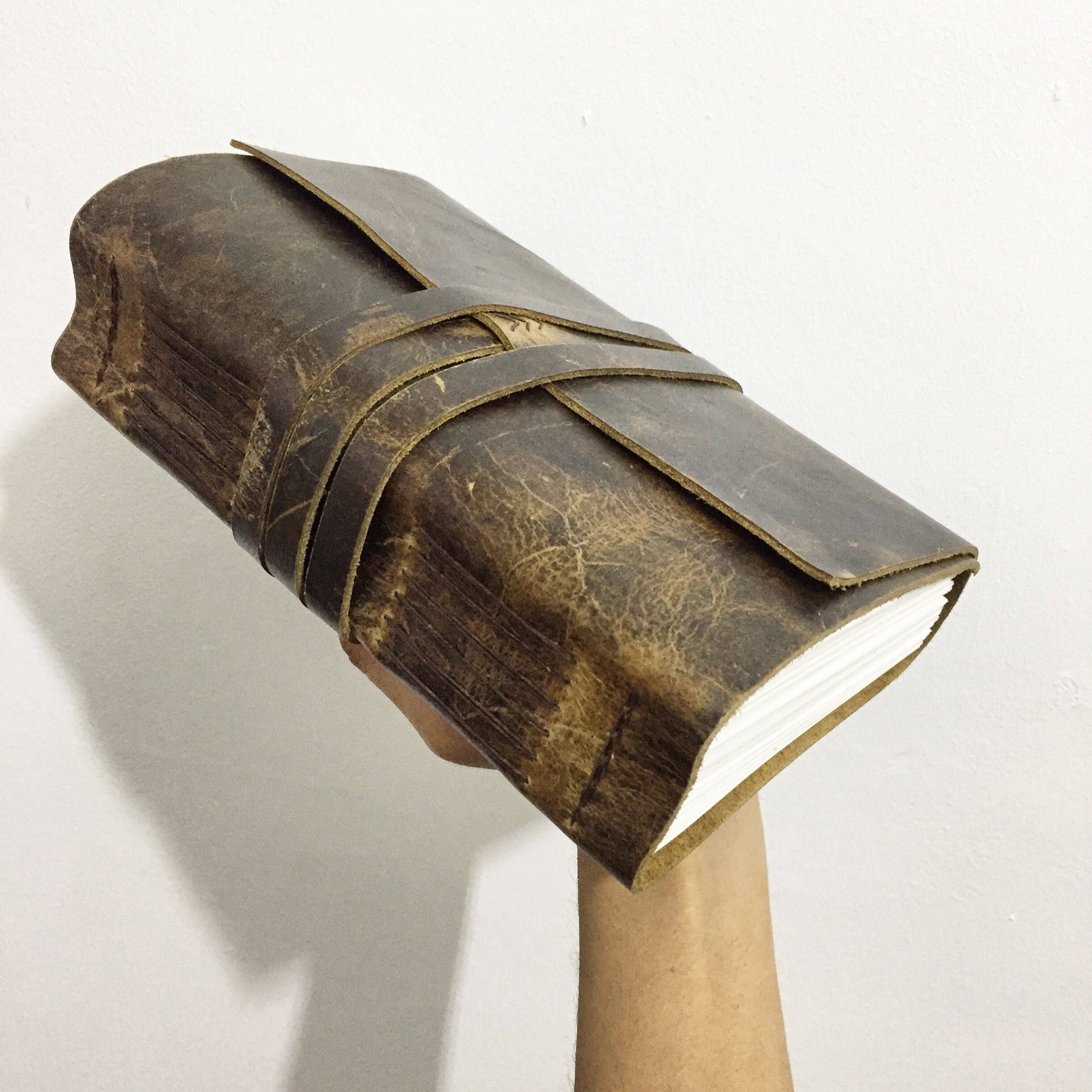 Large leather journal leather sketchbook handbound A5 rustic