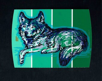 Emerald wolf | Etsy