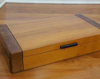 Wood silverware box | Etsy