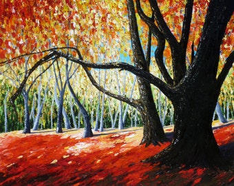 Oak tree painting | Etsy