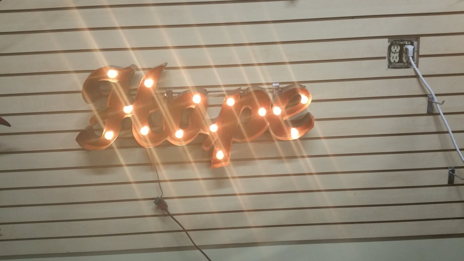 Lighted Hope Sign Metal Hope Sign Rustic Hope Sign