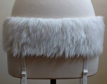 White Suspender Garter Belt Sheer mesh 6 Strap Vintage