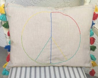 Peace sign pillow | Etsy