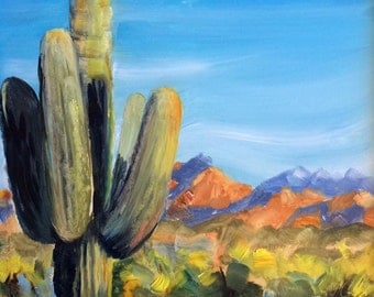 Saguaro painting | Etsy