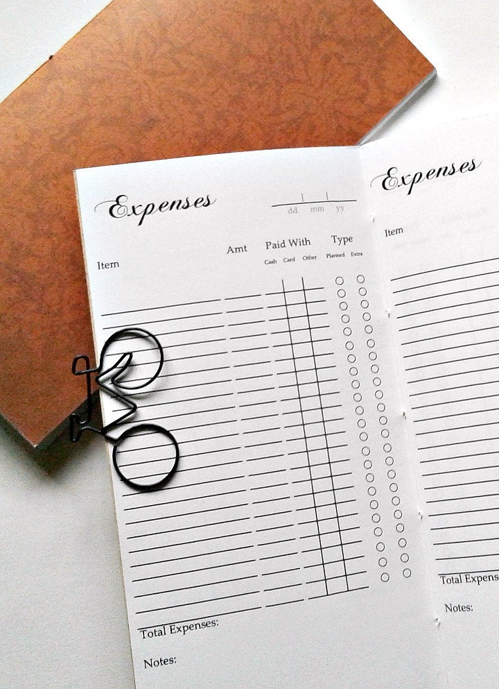 EXPENSE TRACKER Traveler's Notebook Insert - Midori Insert - Travellers ...