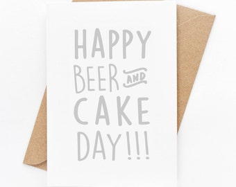 Items similar to Happy Beer Day Birthday Letterpress Card on Etsy