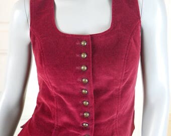 Red velvet vest | Etsy