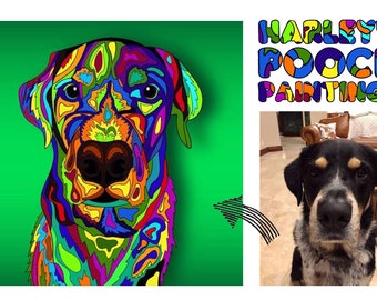 Pop art pet portrait | Etsy
