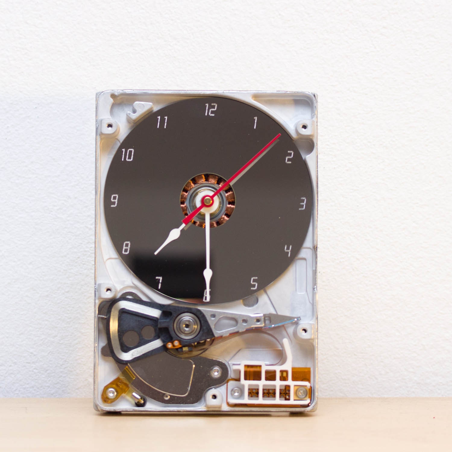 Desk clock recycled Computer hard drive clock HDD clock