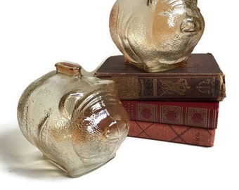 Glass piggy bank | Etsy