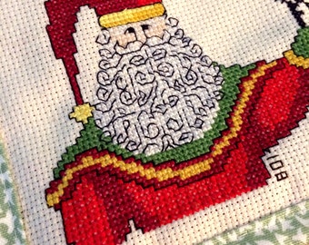 Santa cross stitch | Etsy