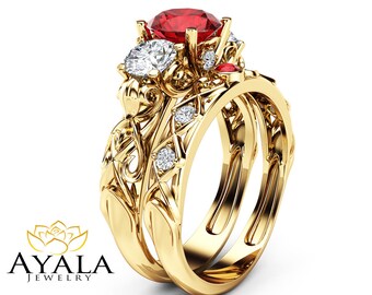 Ayala Jewelry Unique Engagement Ring Rose Gold by AyalaDiamonds