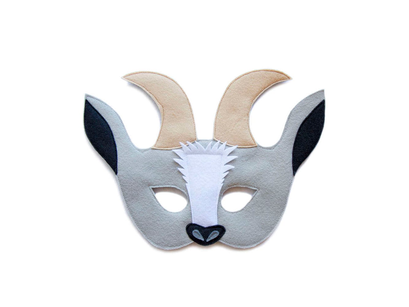 Gray Goat Felt mask Felt Goat mask Kids Goat costume Adult