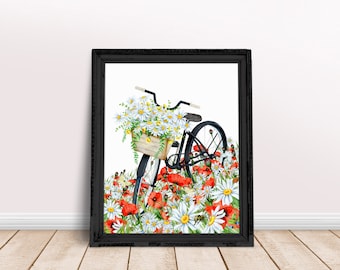 Bike with flowers | Etsy