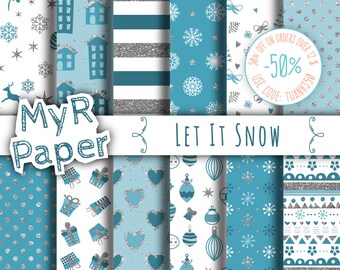 Christmas Digital Paper Pack Seamless Pattern Seasonal