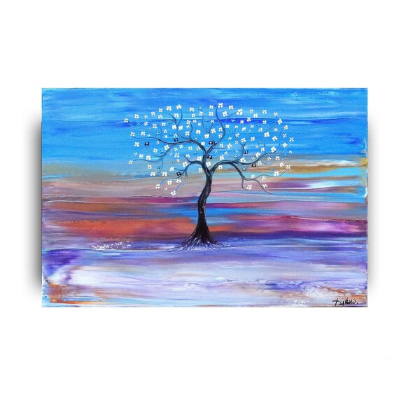 Landscape paintings TREE Painting Waterloo Sunset Original