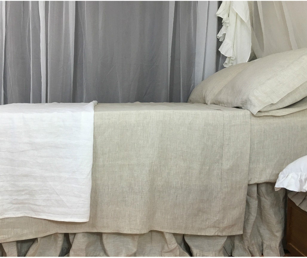 Natural Linen bed sheets linen bedding by CustomLinensHandmade
