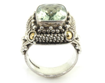 Prasiolite ring | Etsy