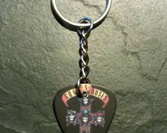 Black leather hand crafted men's formal Guns 'n Roses