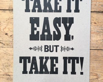 Take it easy poster | Etsy