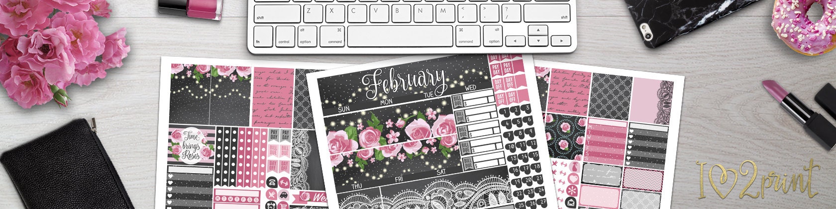 Hand drawn/painted Planner Stickers by ilove2print on Etsy