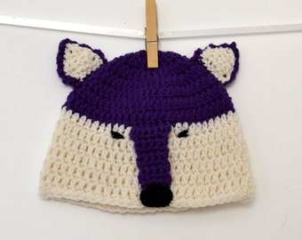Purple fox old fox portrait handmade picture soft