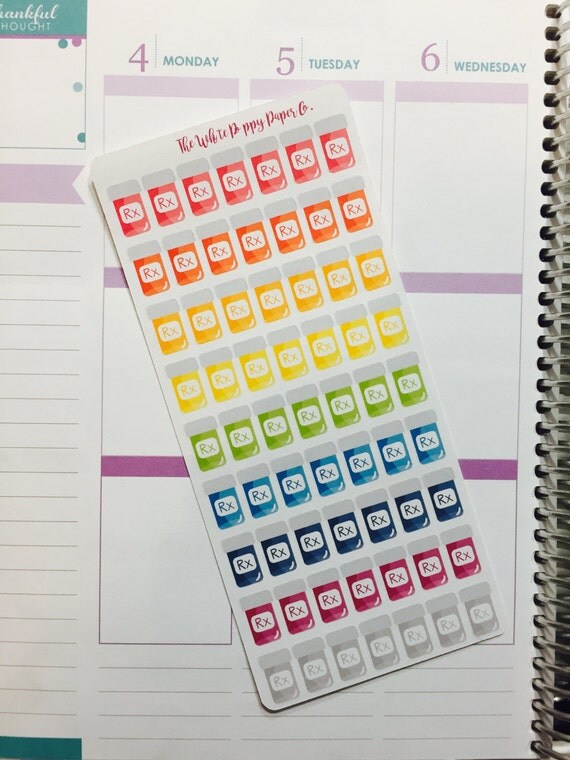 Prescription Medication Decorative Stickers from TheWhitePoppyPaperCo ...