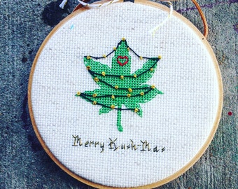 Weed cross stitch | Etsy
