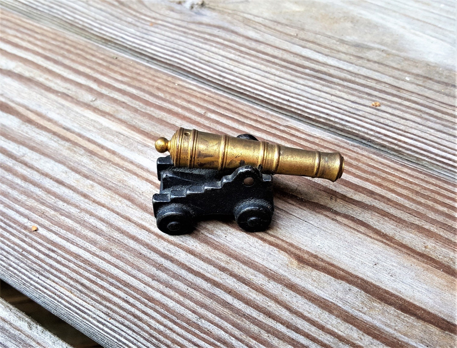 Cast Iron Brass Toy Cannon