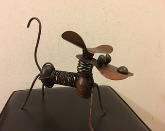 Metal dog sculpture | Etsy
