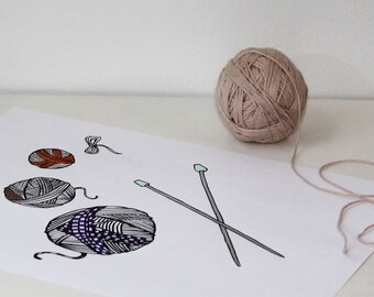 Knitting poster | Etsy