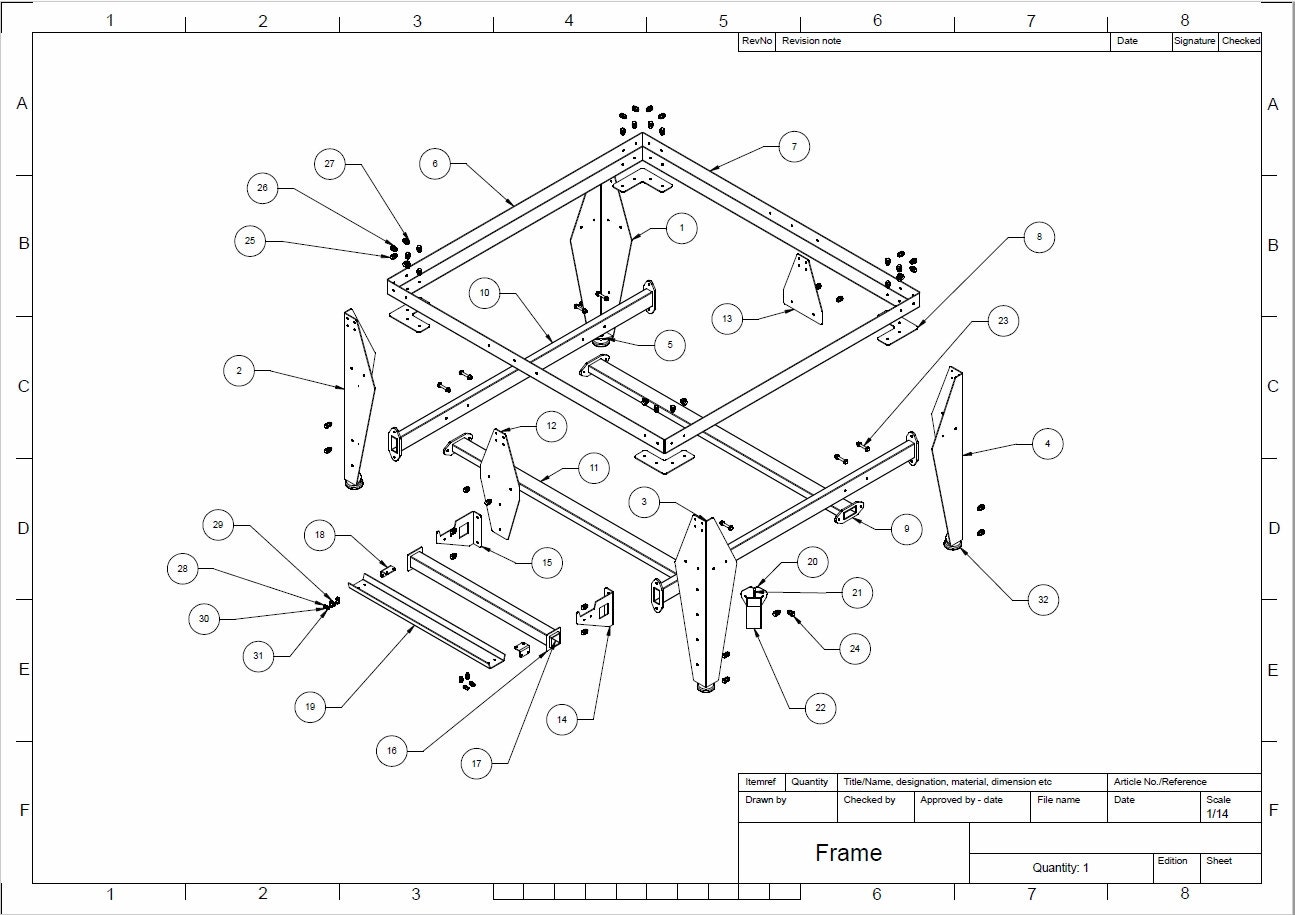 1250mm x 1250mm 4x4 feet CNC Plasma Table DIY Plans