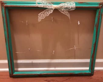 Items similar to Rustic teal picture frame on Etsy