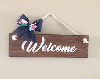Wooden welcome sign | Etsy