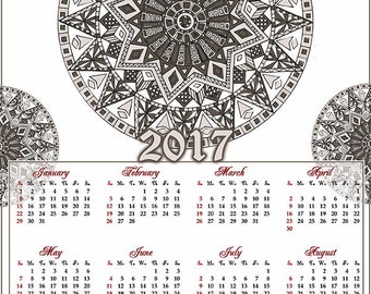 Mandala calendar | Etsy
